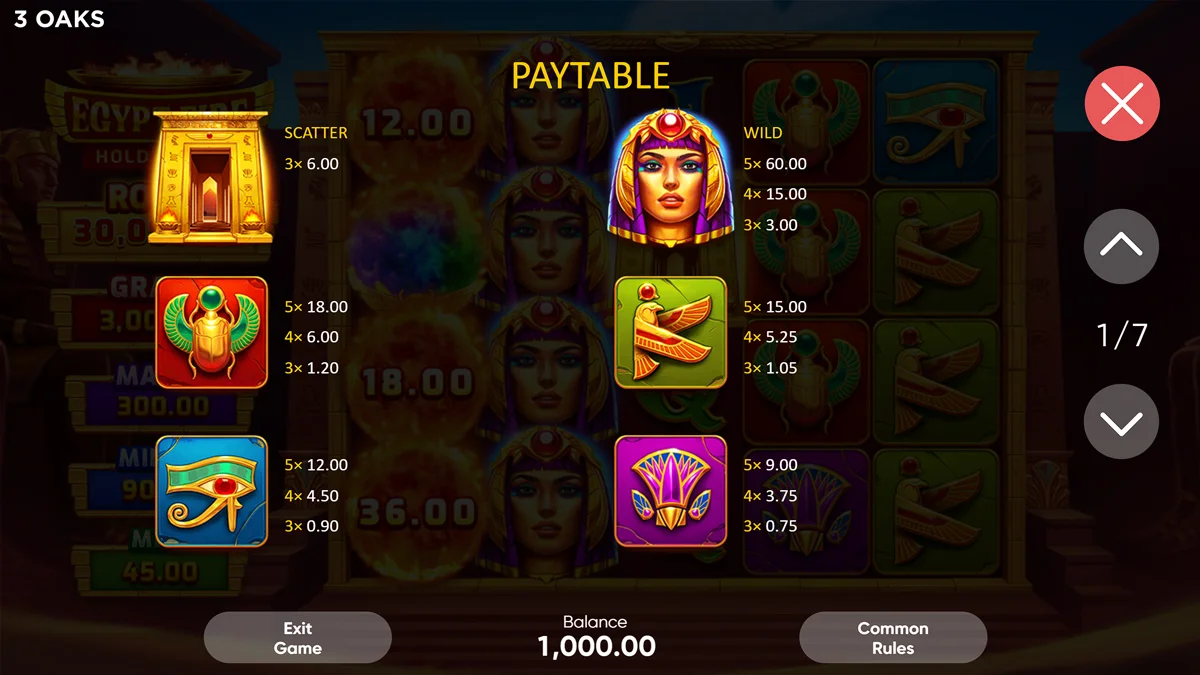 Egypt Fire Slot by 3 Oaks Gaming (Booongo) | Play for Free