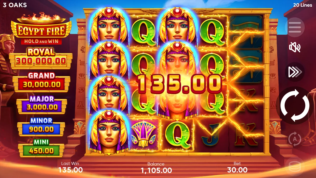 Egypt Fire Slot by 3 Oaks Gaming (Booongo) | Play for Free