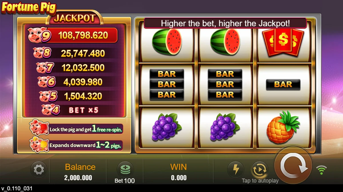 Fortune Pig Slot by TaDa Gaming RTP 97% | Play for Free