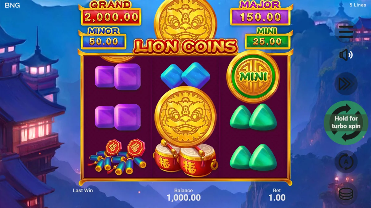 Lion Coins Slot by 3 Oaks Gaming (Booongo) | Play for Free