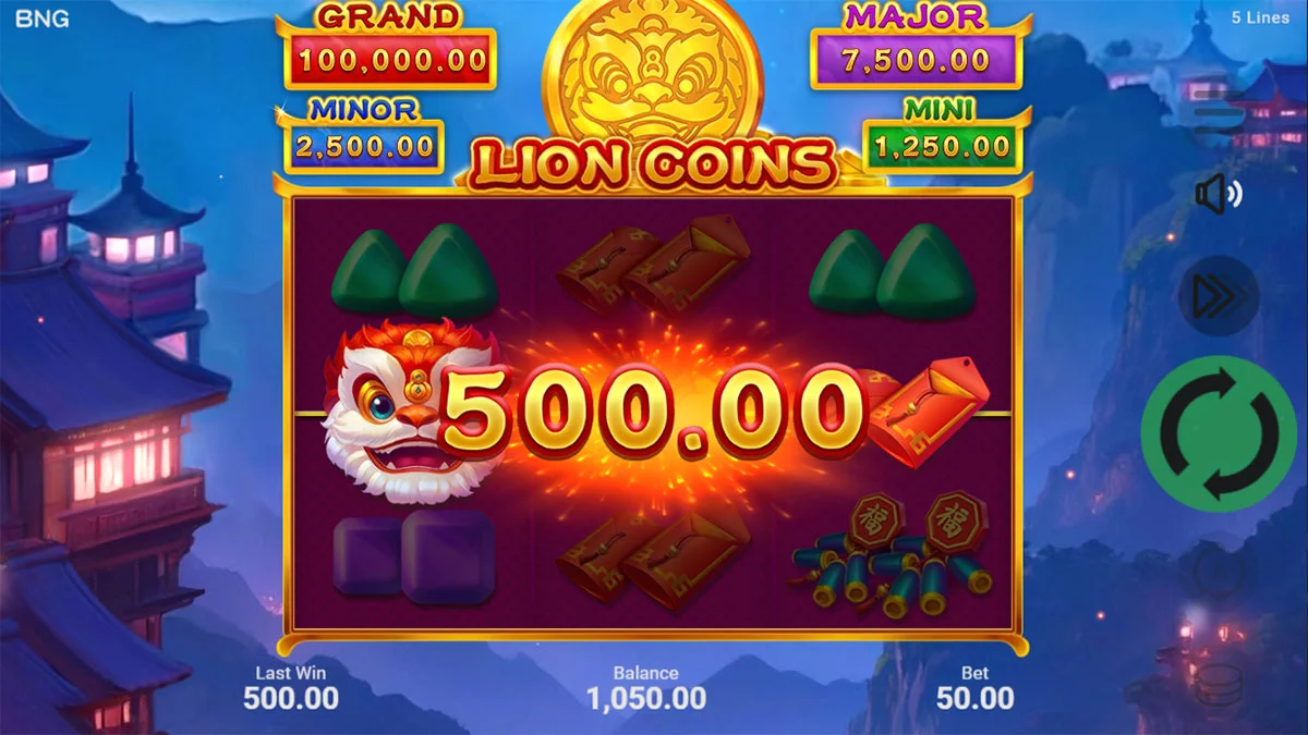 Lion Coins Slot by 3 Oaks Gaming (Booongo) | Play for Free